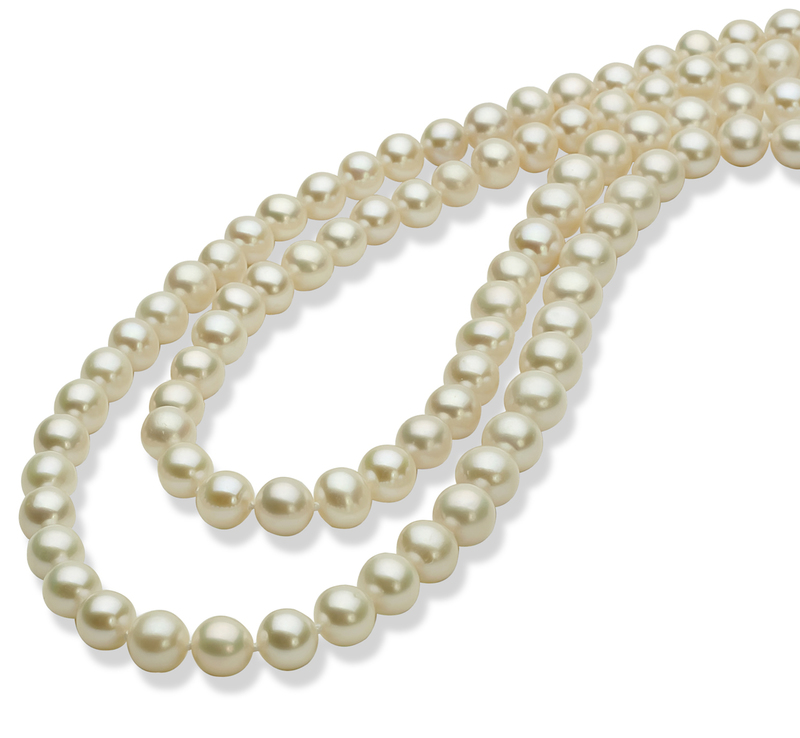 6 7mm Aa Quality Freshwater Cultured Pearl Necklace In 30 Inches White